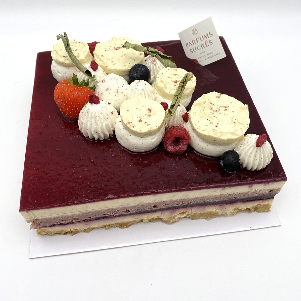 Le cheesecake verveine / fruits rouges - Parfums Sucrés - Pâtisserie ...